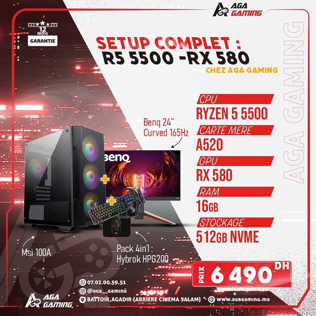 PC Gamer Pack Ryzen 5 5500 - RX 580 – Agagaming