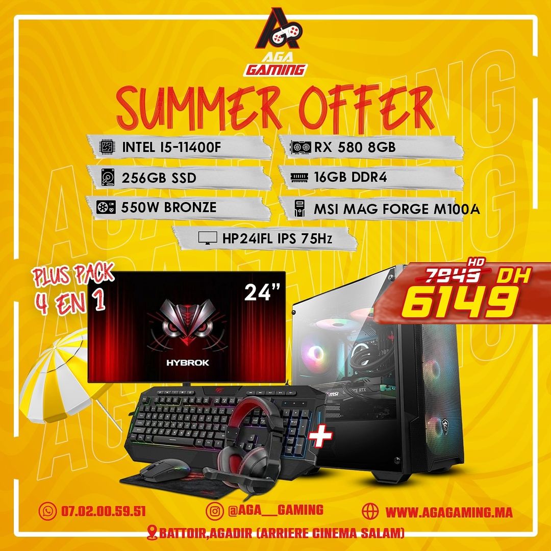 Gamer Pack PC Gamer Intel i5 11400F/ RX 580 8GB – Agagaming
