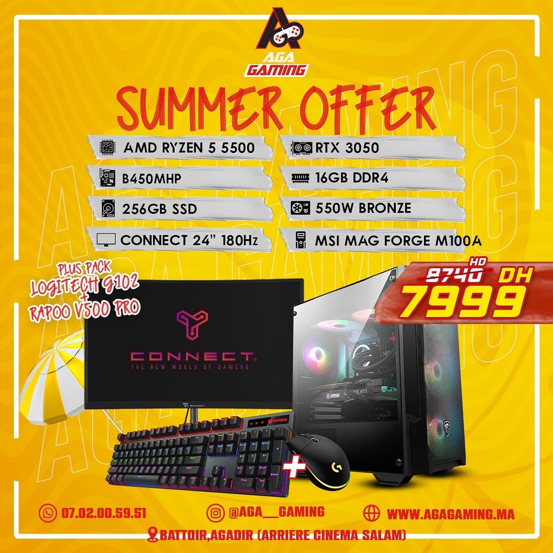 Gamer Pack PC Gamer Ryzen 5 5500/RTX3050 – Agagaming
